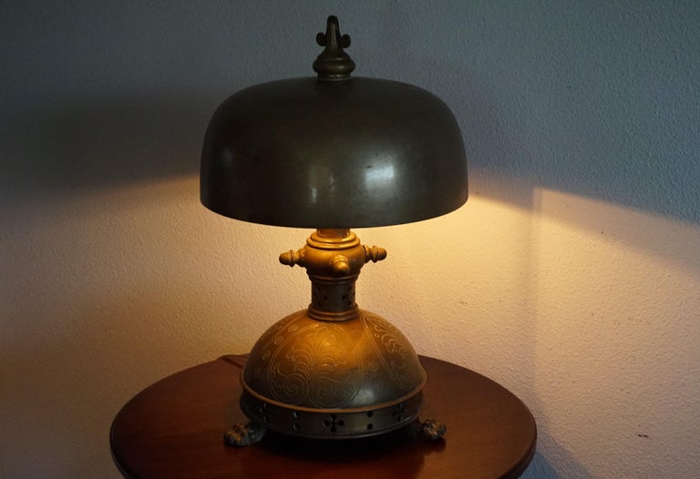 Unique 1800s Gothic Revival Bronze Church Altar Gong Also Usable as ...