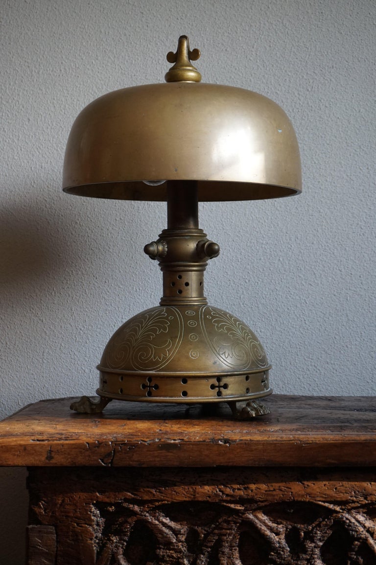 Unique 1800s Gothic Revival Bronze Church Altar Gong Also Usable as ...