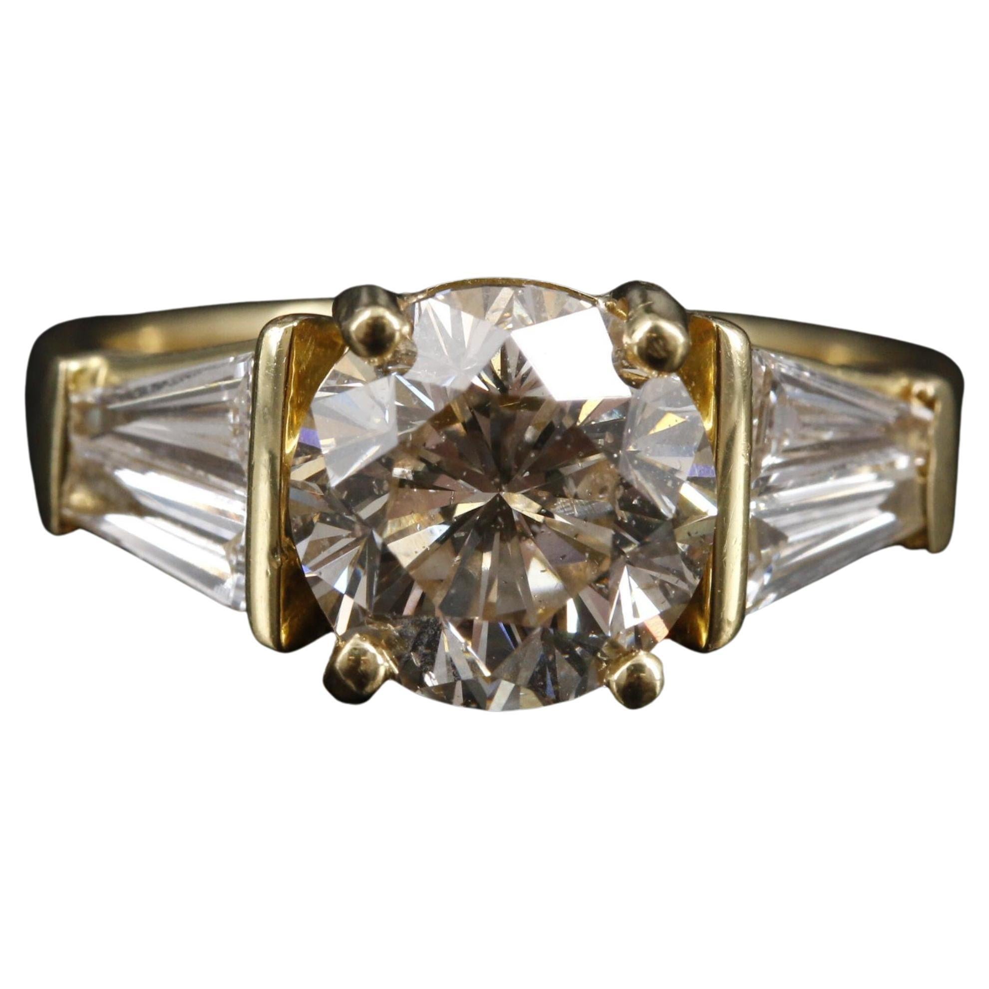 Round Diamond Surrounded by French Cut Diamonds Engagement Ring at ...