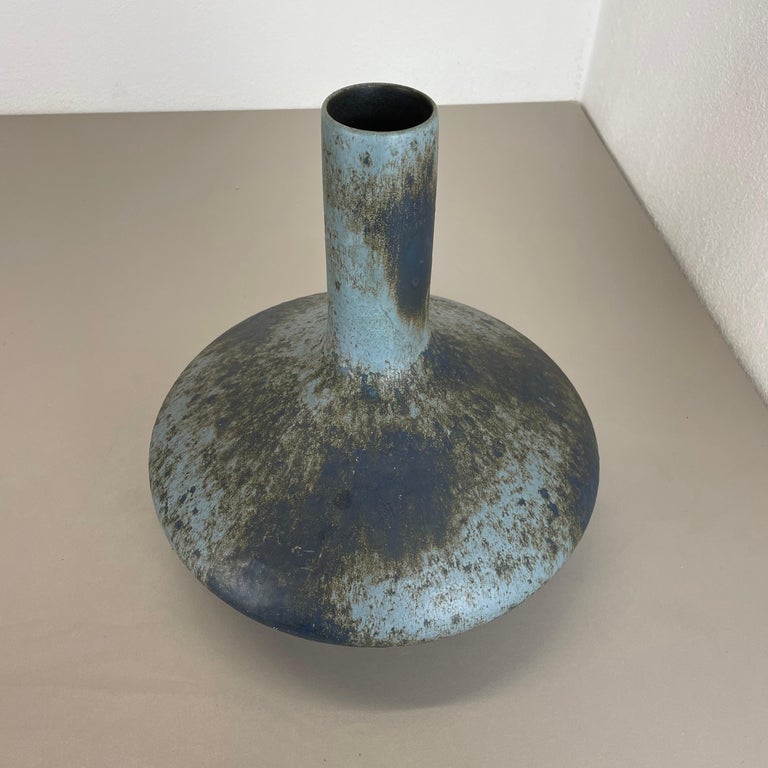 Unique 31cm blue Ceramic Pottery "UFO" Vase Object by Otto Keramik ...