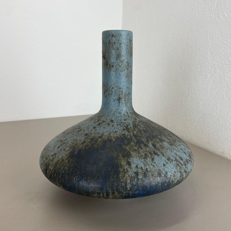 Unique 31cm blue Ceramic Pottery "UFO" Vase Object by Otto Keramik ...