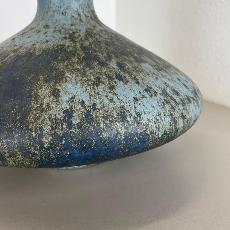 Unique 31cm blue Ceramic Pottery "UFO" Vase Object by Otto Keramik ...