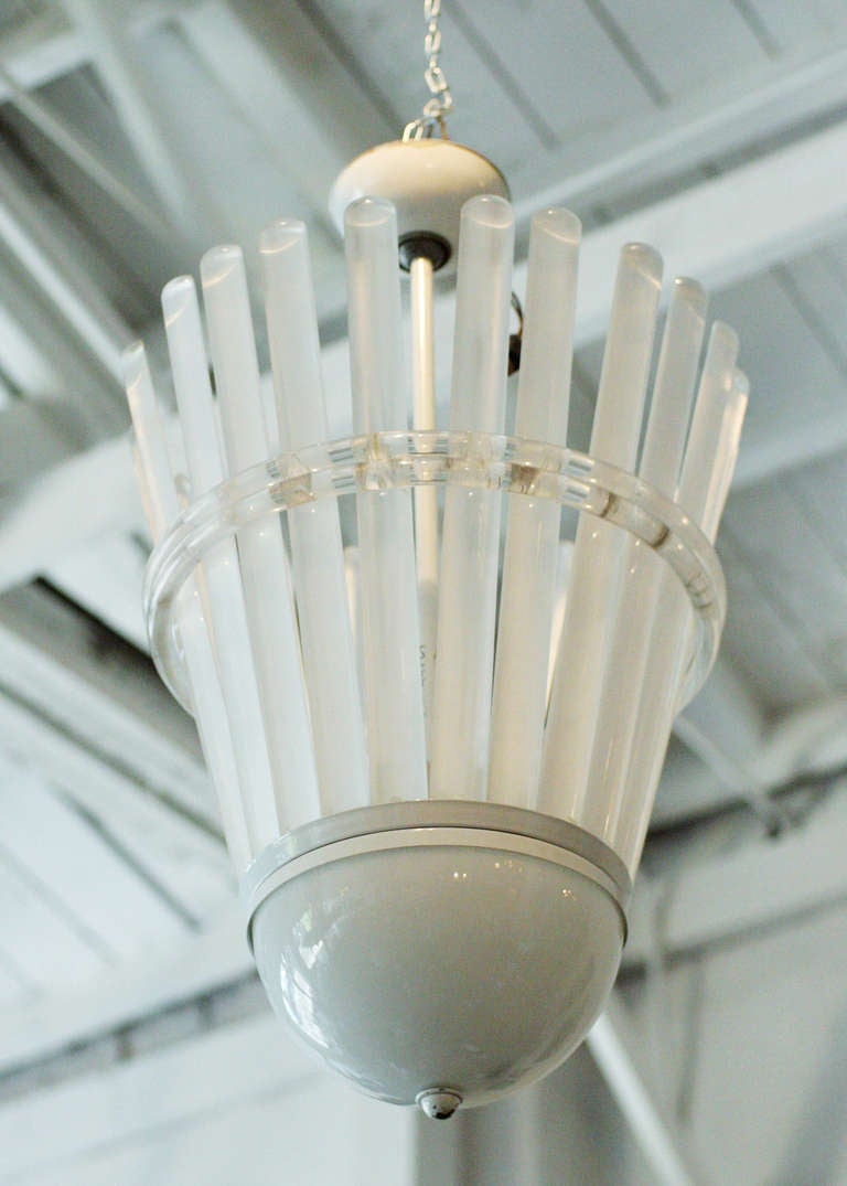 Unique Acrylic Shuttlecock Chandelier by Paul Laszlo For Sale at 1stDibs