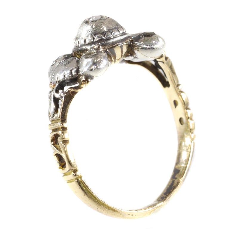 Unique Antique Baroque / Rococo Diamond Engagement Ring, 1700s For Sale ...