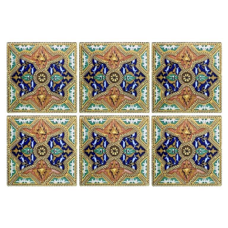 Unique Antique Ceramic Tiles, Onda, Spain Valencia, circa 1900 For Sale ...