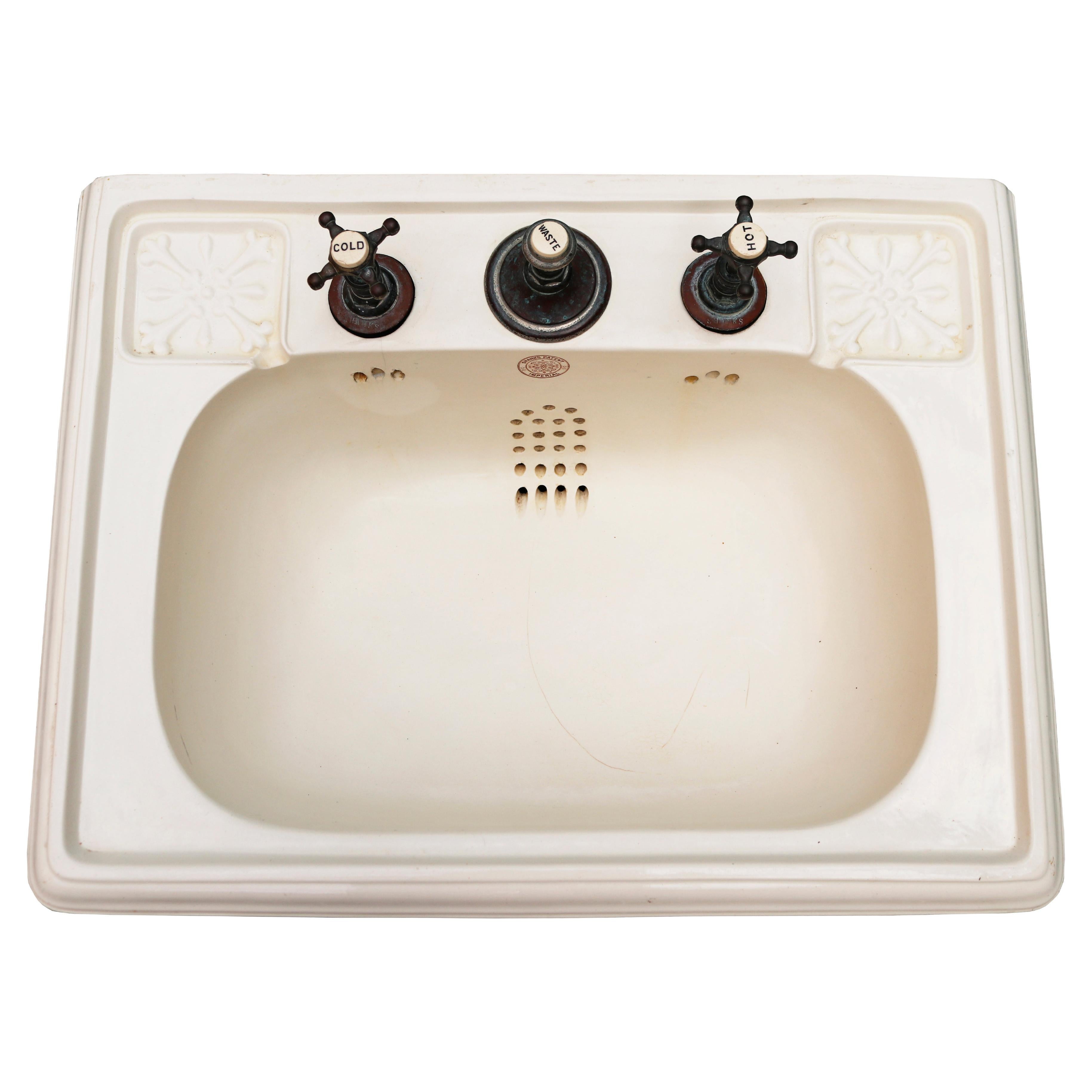 Antique Shanks Imperial Basin with Cast Iron Bracket at 1stDibs