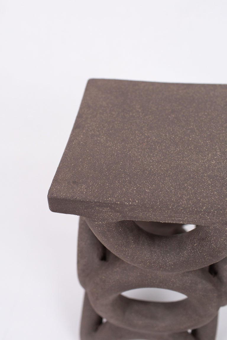 Unique Arch Square Dark Stool by Mesut Öztürk For Sale at 1stDibs