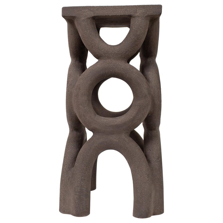 Unique Arch Square Dark Stool by Mesut Öztürk For Sale at 1stDibs
