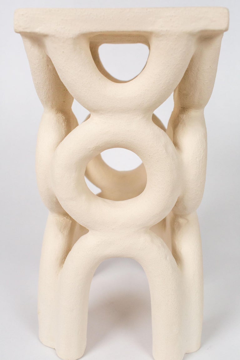 Unique Arch Square White Stool by Mesut Öztürk For Sale at 1stDibs