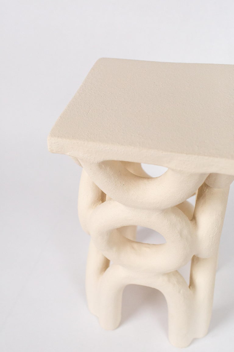 Unique Arch Square White Stool by Mesut Öztürk For Sale at 1stDibs