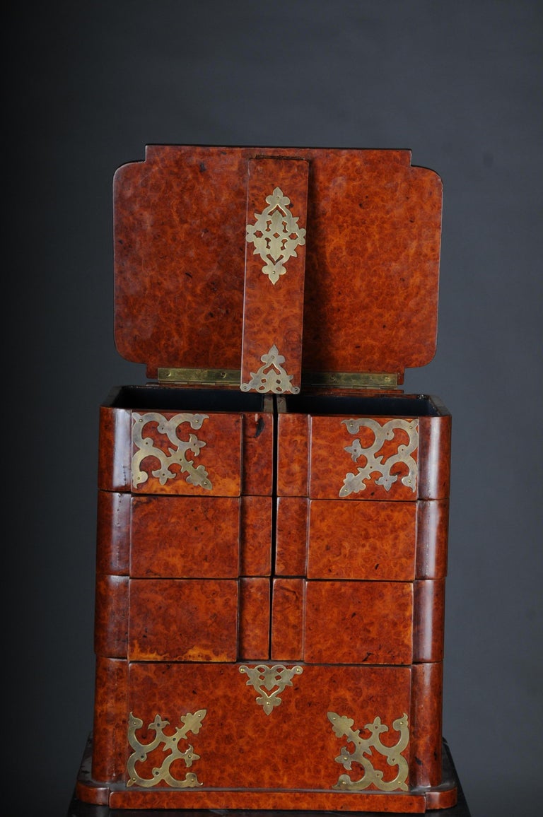 Unique Art Deco Jewelry Box Covered with Velvet For Sale at 1stDibs ...