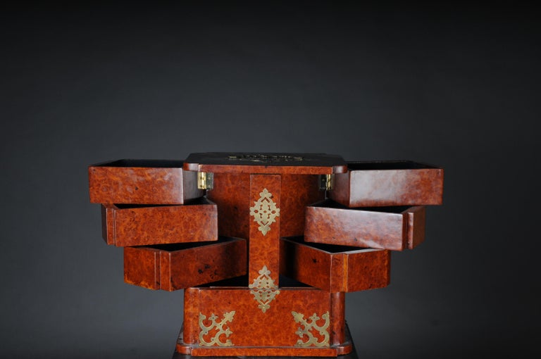 Unique Art Deco Jewelry Box Covered with Velvet For Sale at 1stDibs ...