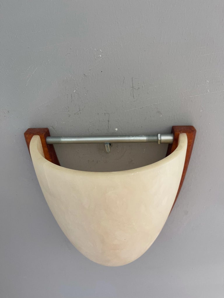 Unique Art Deco Style Cocoon Shape Midcentury Modern Era Alabaster Wall ...