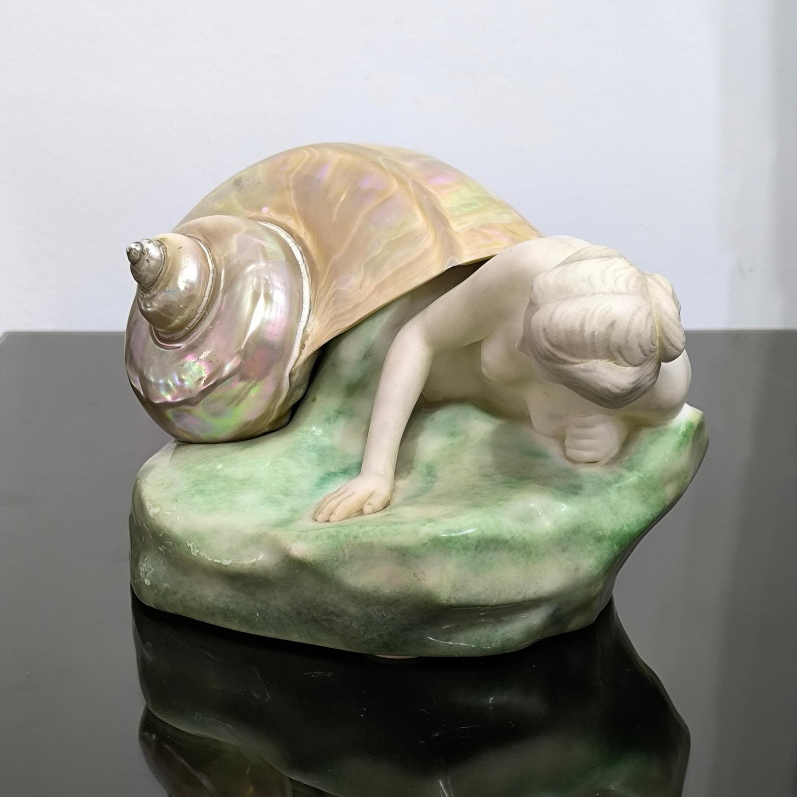 Unique Art Nouveau Nautilus Figural Lamp by RuM and Gemignani, Germany ...