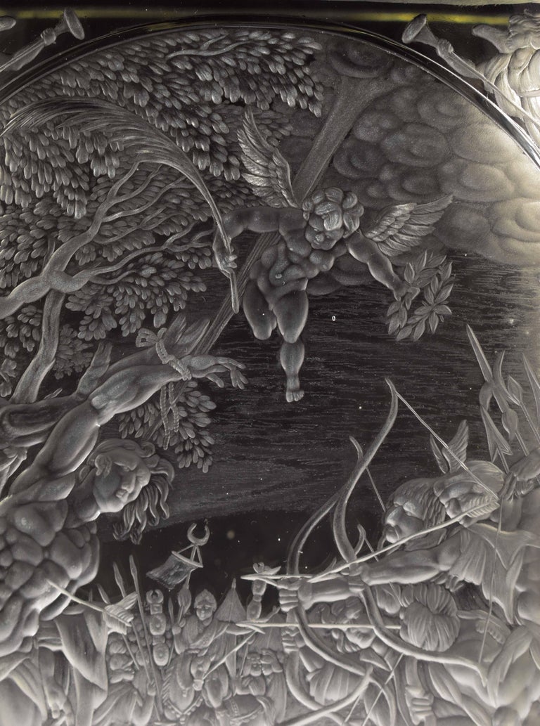 Unique Artistic Engraved Vase Saint Sebastian 'Otto Pietsch' Bohemian ...