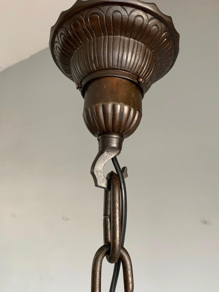 Unique Art Deco Alabaster and Bronze Chandelier with Wizard Like ...