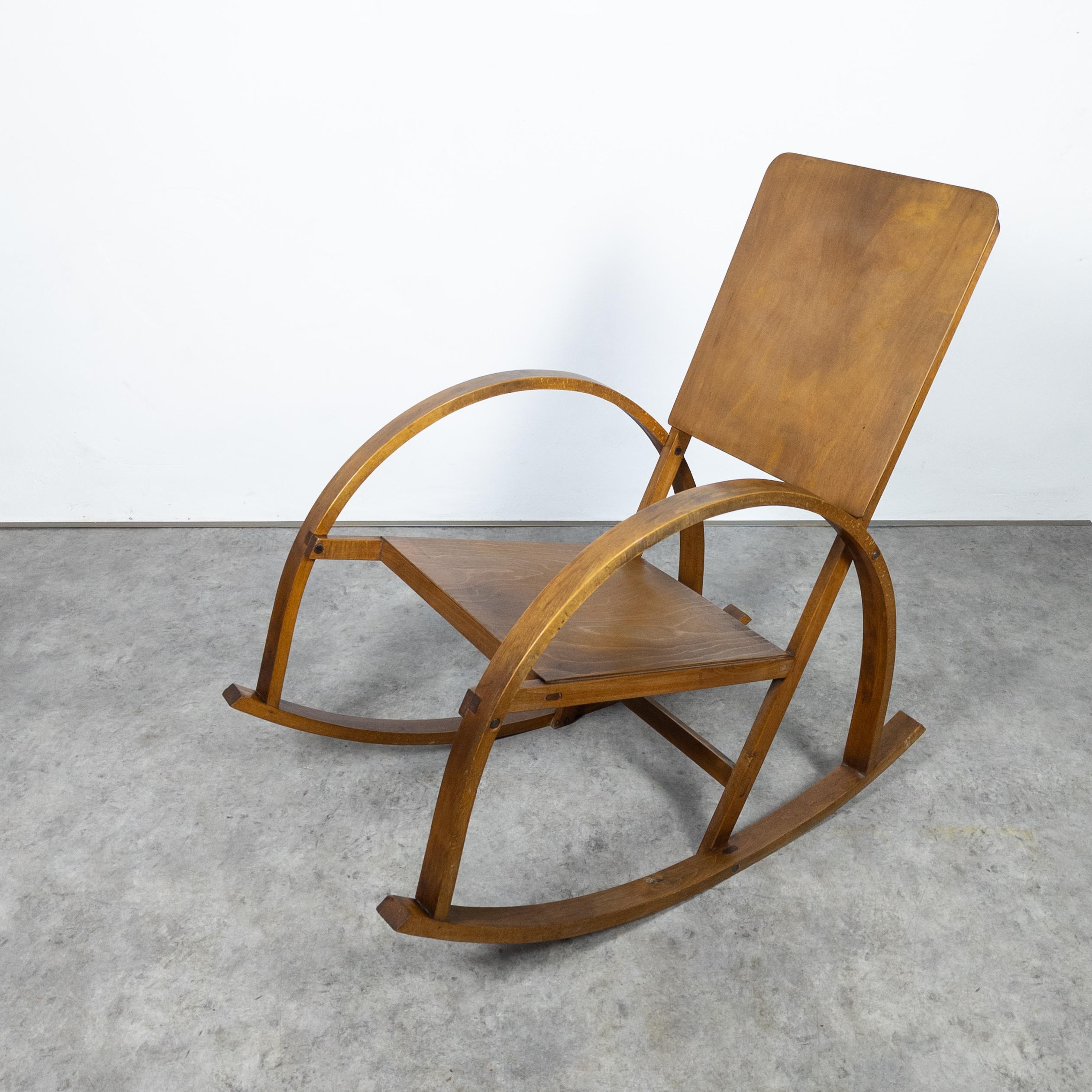 Unique Bauhaus German rocking chair, 1930s For Sale at 1stDibs