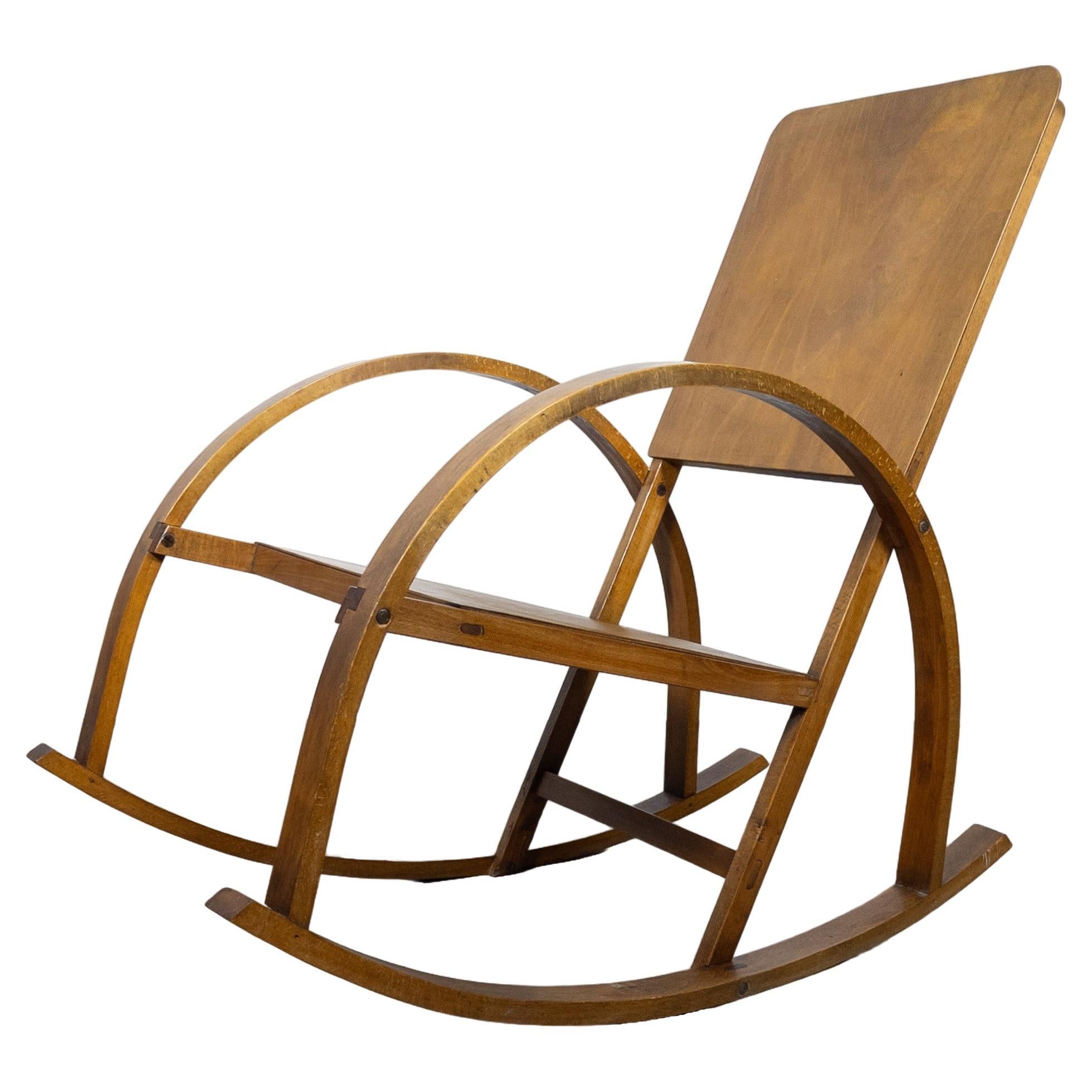 Unique Bauhaus German rocking chair, 1930s For Sale at 1stDibs