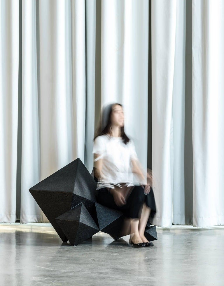 Unique Black Low Chair from Aranda\Lasch’s Primitive Series For Sale at ...