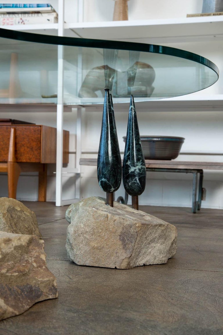 Unique Brutalist Marble and Stone Coffee Table at 1stDibs