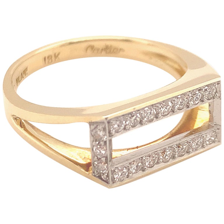 Unique Cartier Gold and Diamond Ring at 1stDibs