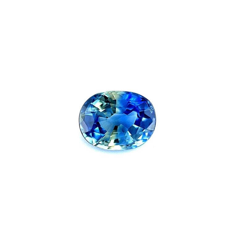 Unique Ceylon Parti Colour Sapphire 0.98ct Rare Blue Yellow Oval Gem VS ...