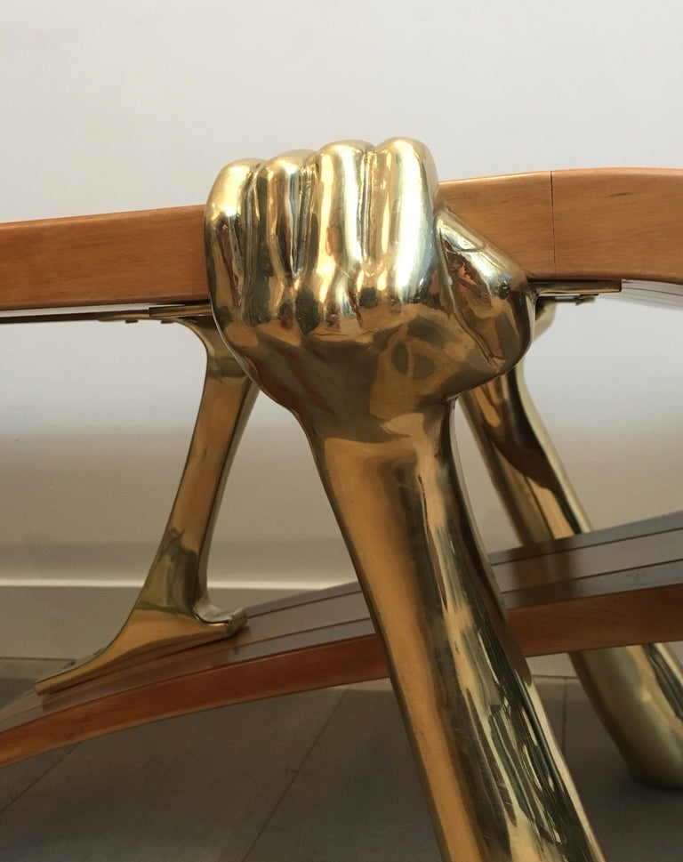 Unique Coffee Table Made of a Thick Freeform Wood Top Supported by ...