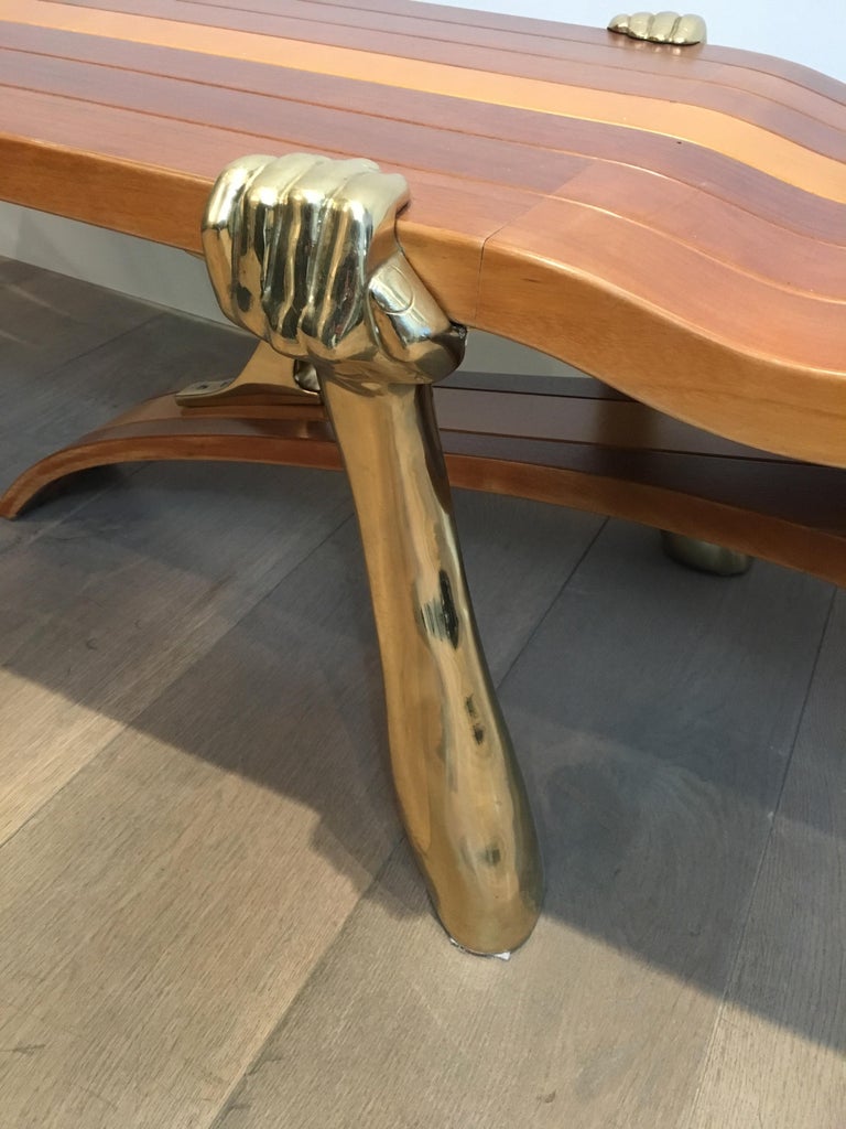 Unique Coffee Table Made of a Thick Freeform Wood Top Supported by ...