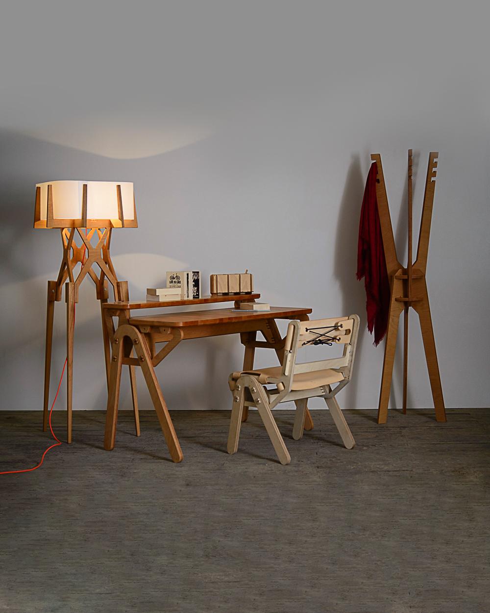 Unique contemporary modern solid beech tabletop 'Arch' desk For Sale at ...