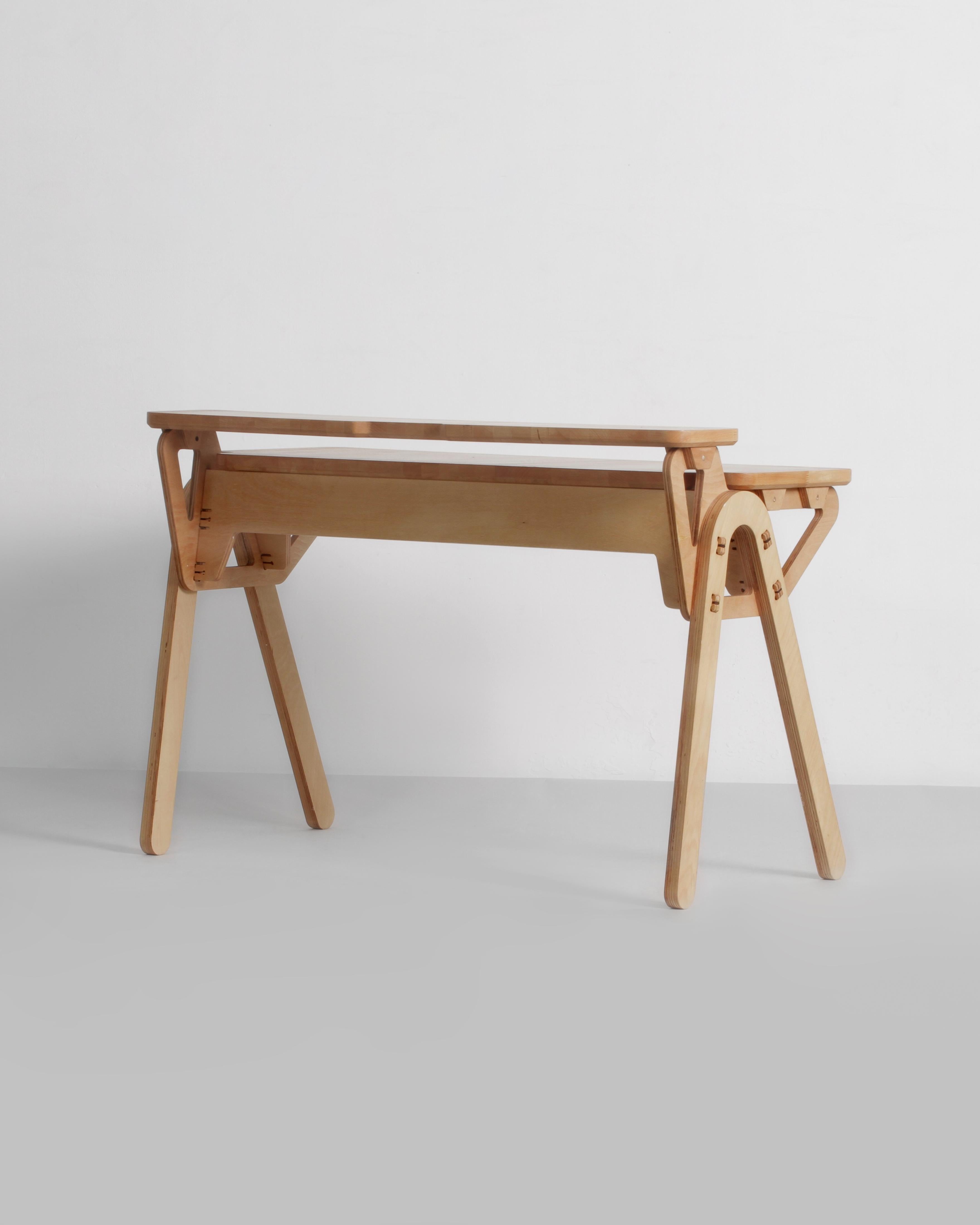 Unique contemporary modern solid beech tabletop 'Arch' desk For Sale at ...