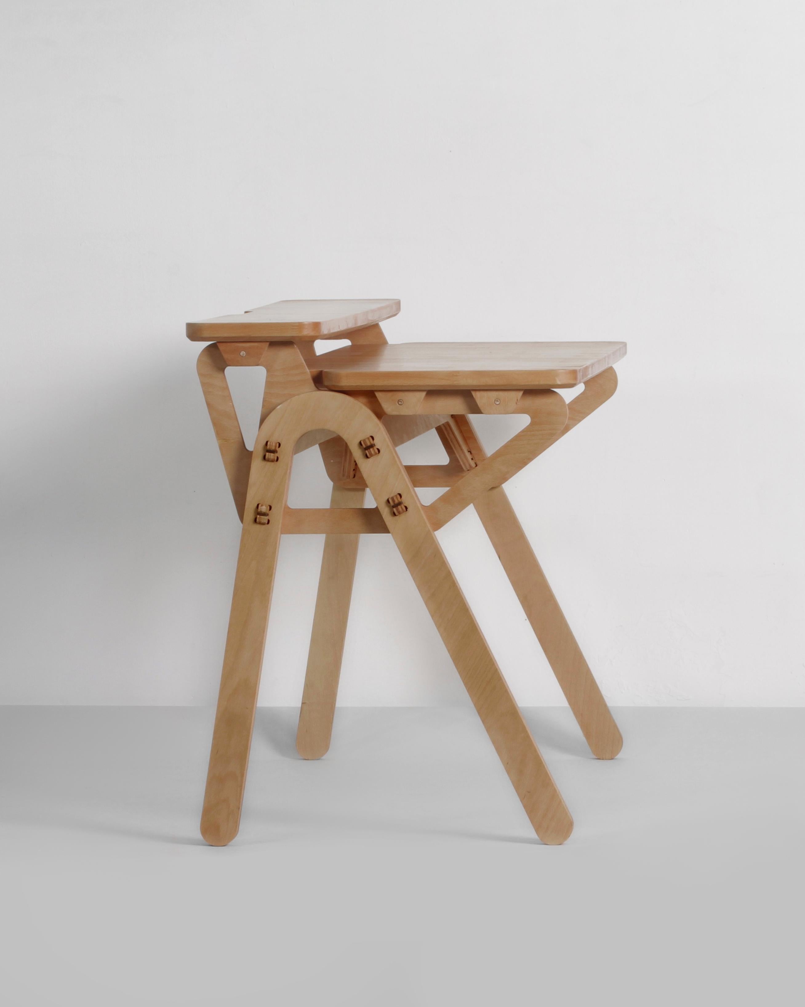 Unique contemporary modern solid beech tabletop 'Arch' desk For Sale at ...