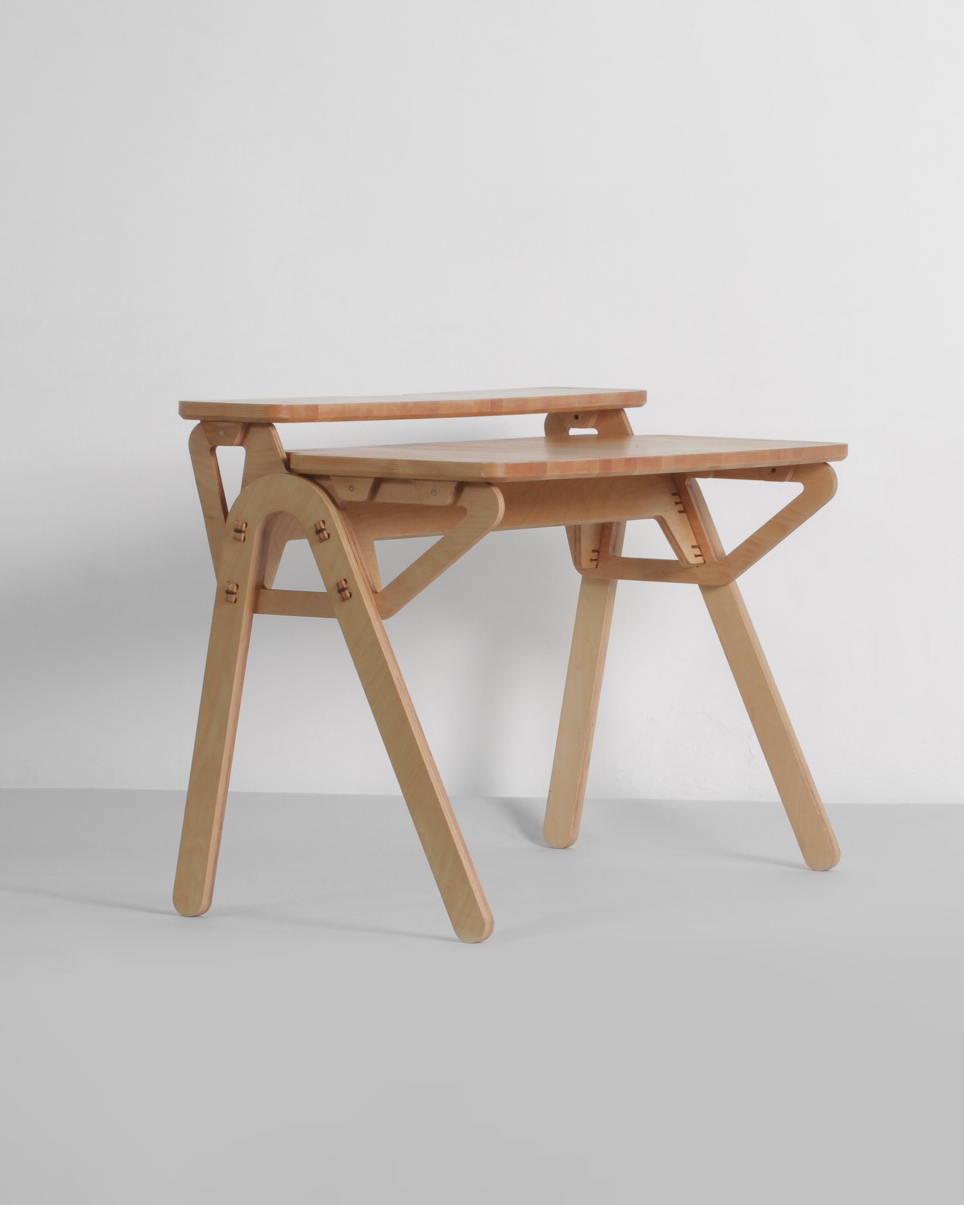 Unique contemporary modern solid beech tabletop 'Arch' desk For Sale at ...