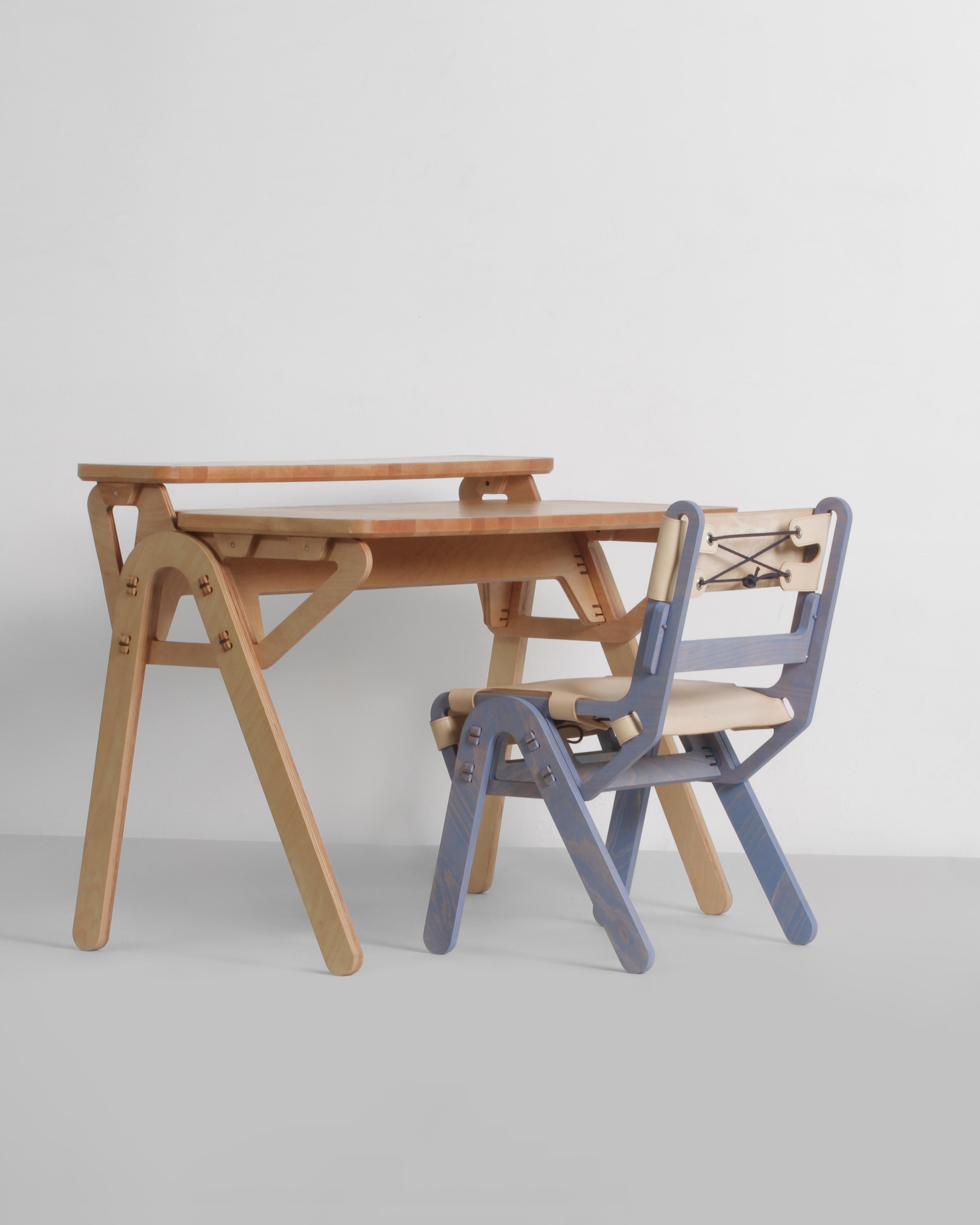 Unique contemporary modern solid beech tabletop 'Arch' desk For Sale at ...