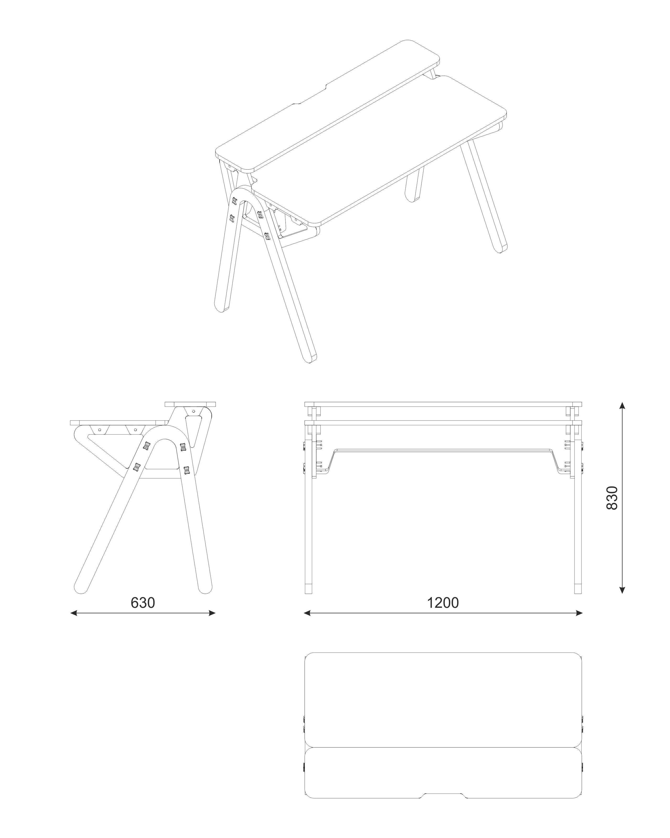 Unique contemporary modern solid beech tabletop 'Arch' desk For Sale at ...
