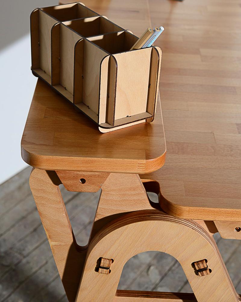 Unique contemporary modern solid beech tabletop 'Arch' desk For Sale at ...