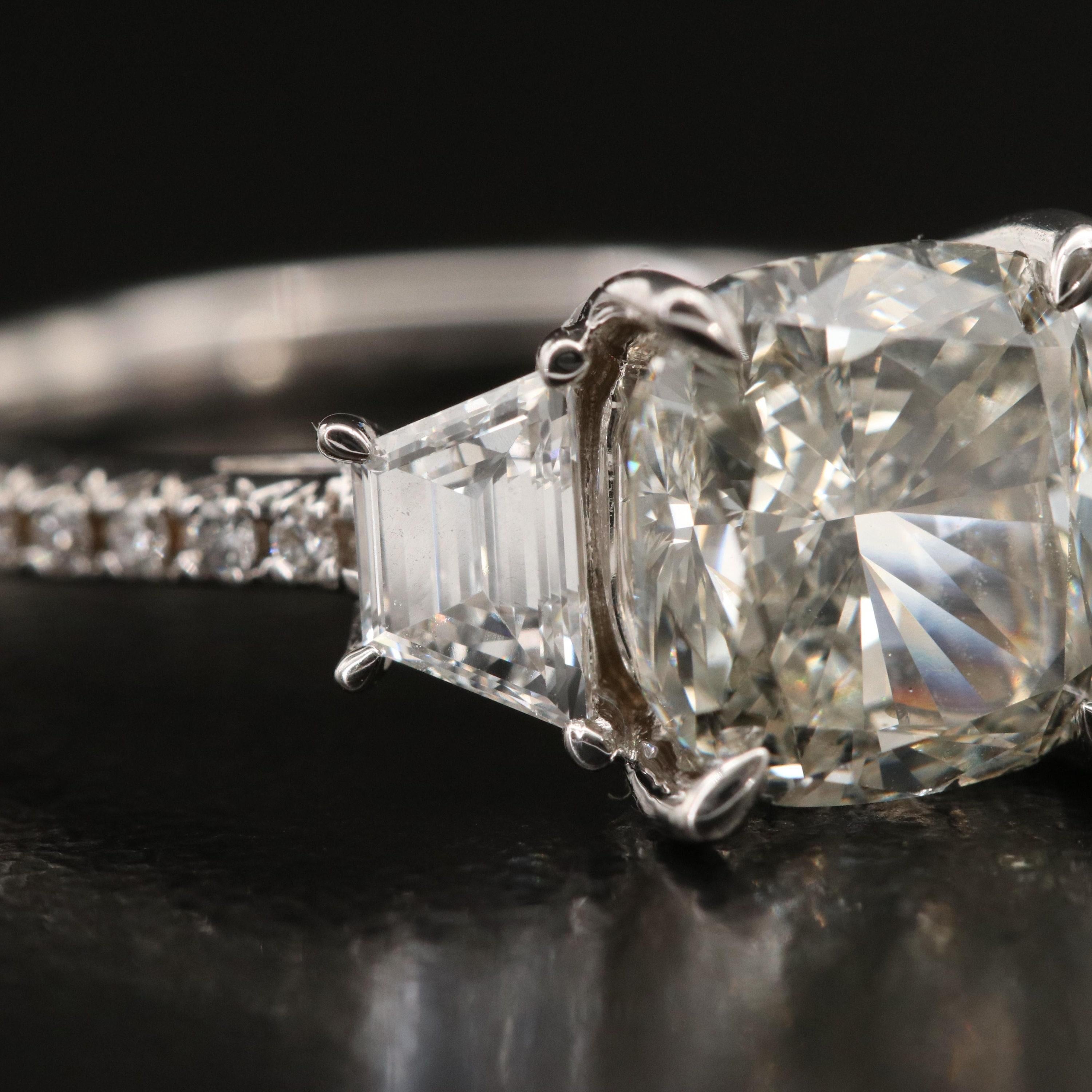 Customizable Art Deco 3 CT Certified Natural Diamond Engagement Ring in ...