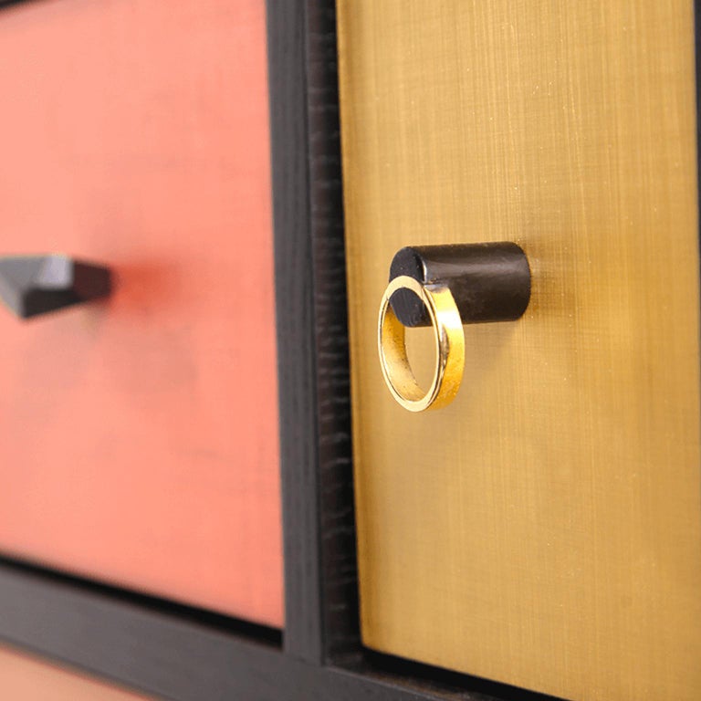 Modern Sideboard or Console Table in black ash, Brass, Bronze, Copper ...