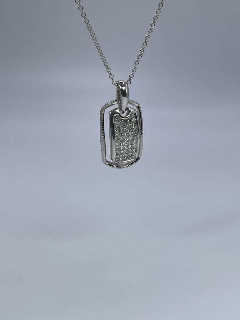 Unique Diamond Pendant Invisible Setting Diamond Pendant Necklace 18kt ...