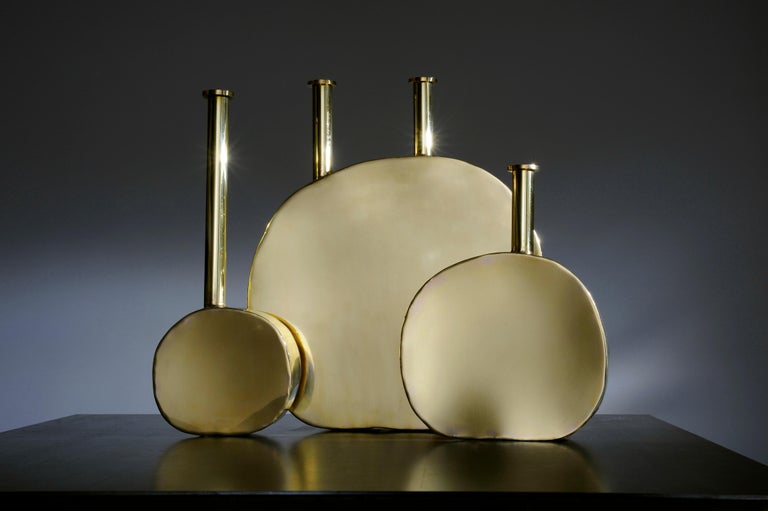 Unique Duo of Brass Bottles, Hand-Sculpted and Signed by Lukasz ...