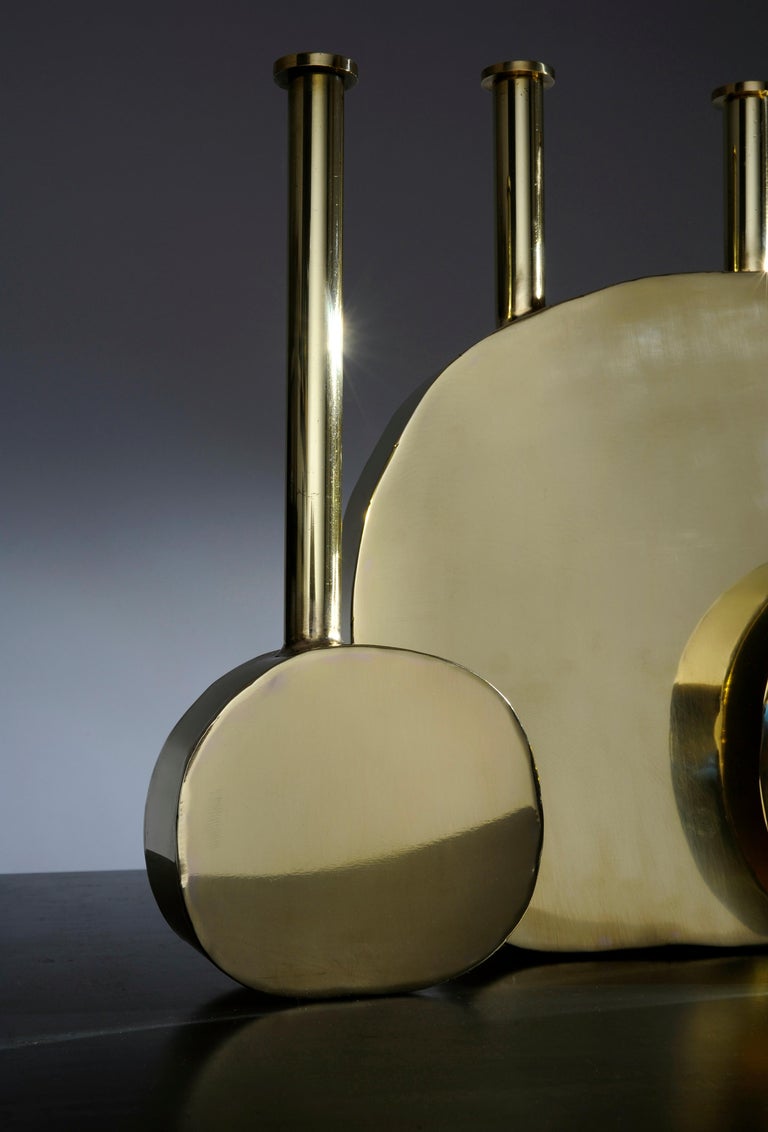 Unique Duo of Brass Bottles, Hand-Sculpted and Signed by Lukasz ...