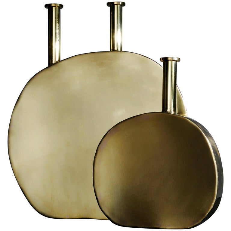 Unique Duo of Brass Bottles, Hand-Sculpted and Signed by Lukasz ...