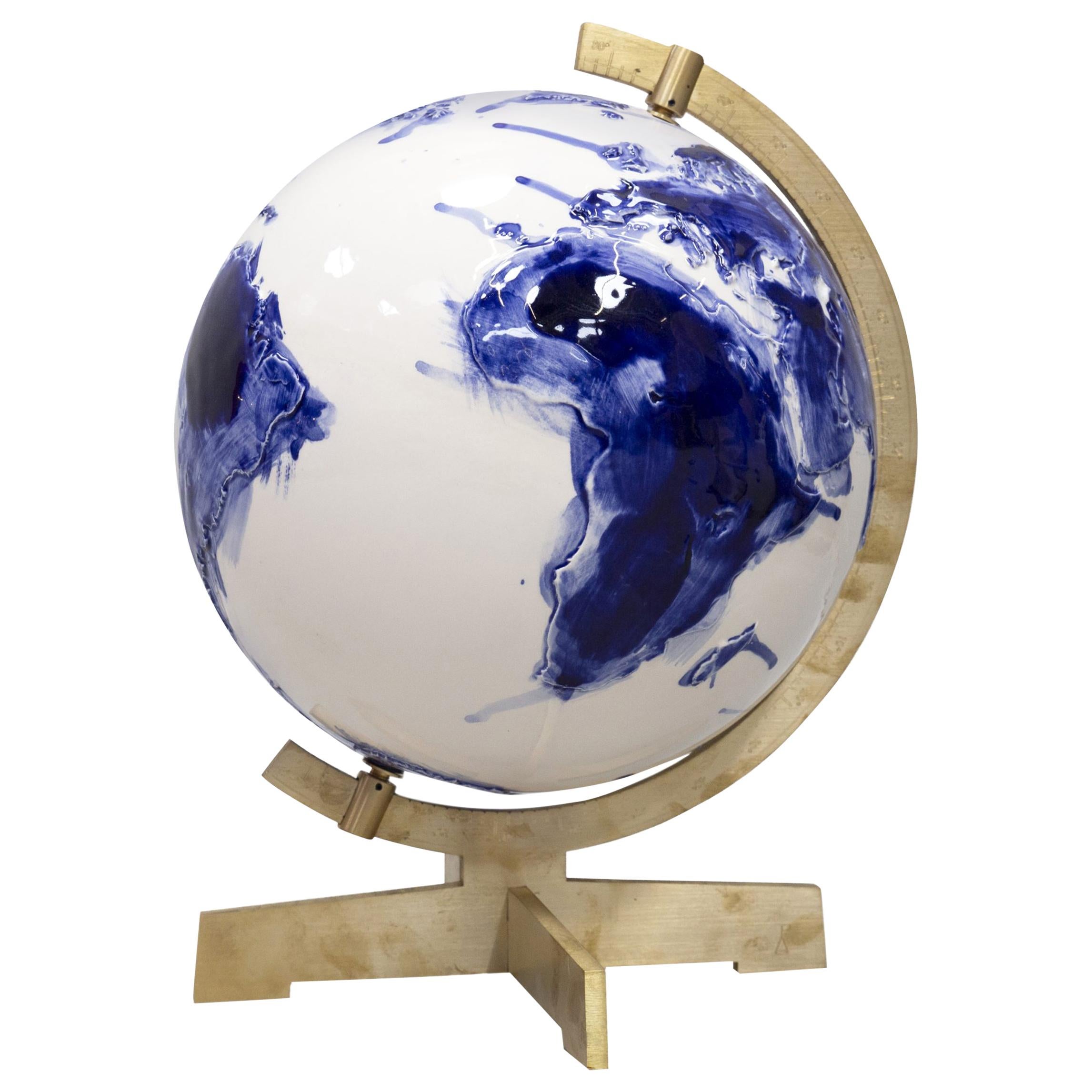 Unique Sculpture Woman Earth Globe Bronze at 1stDibs