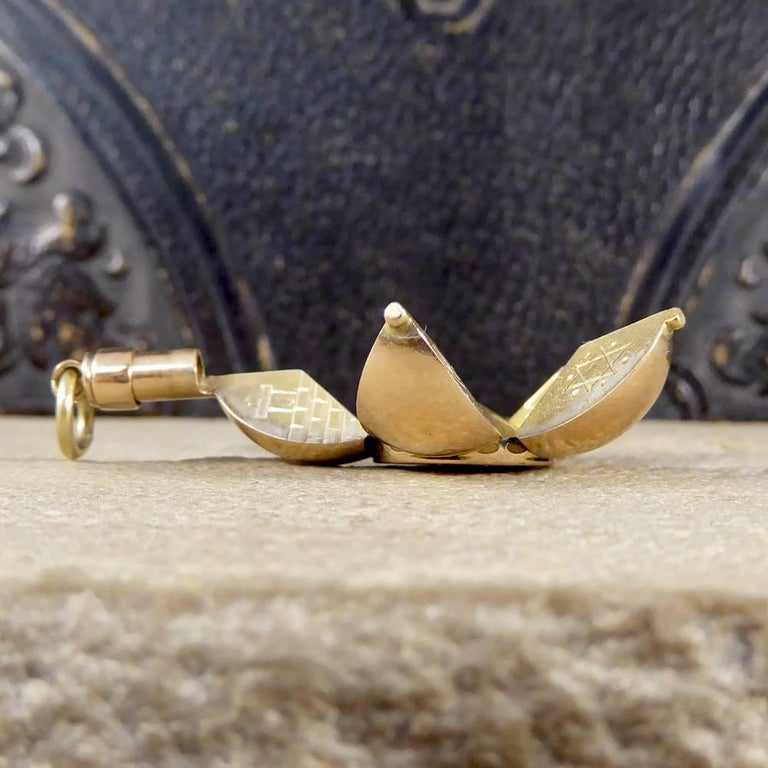 Unique Edwardian Masonic Star Opening Orb in 9 Carat Gold and Silver at ...