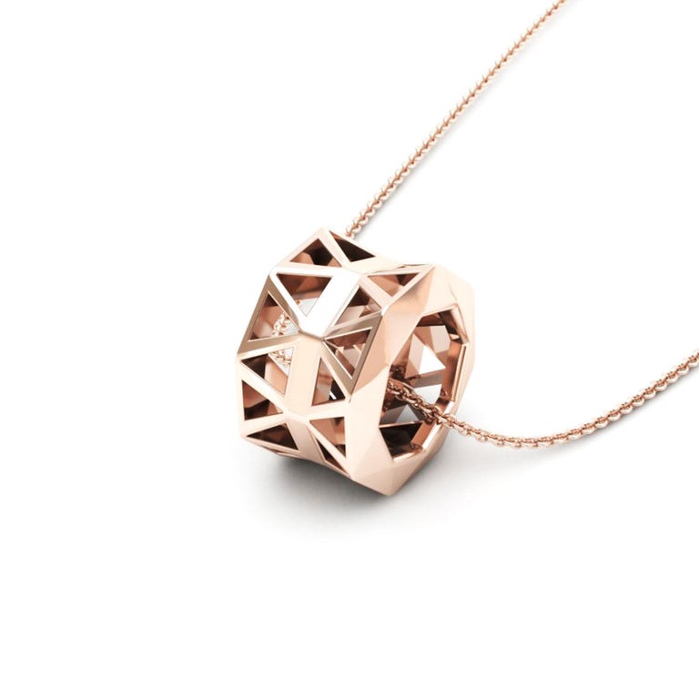 Unique Elegant Rose 18K Gold Pendant for Her for Him For Sale at 1stDibs