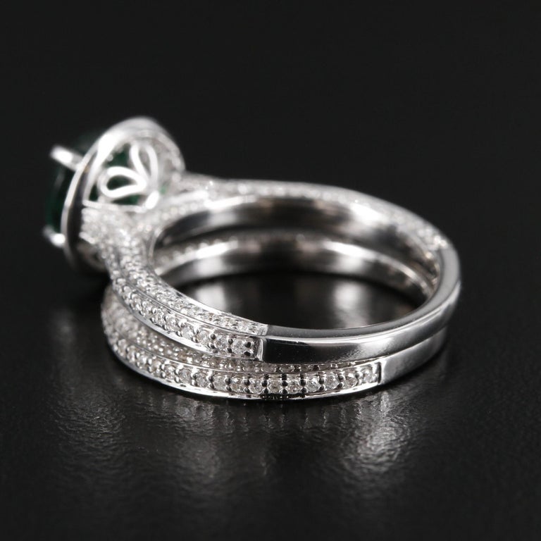 Customizable Unique Emerald Bridal Set, Antique Emerald Bridal Set For ...