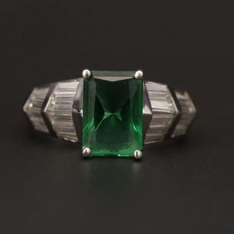 Customizable Unique Emerald Engagement Ring, Antique Emerald Wedding ...
