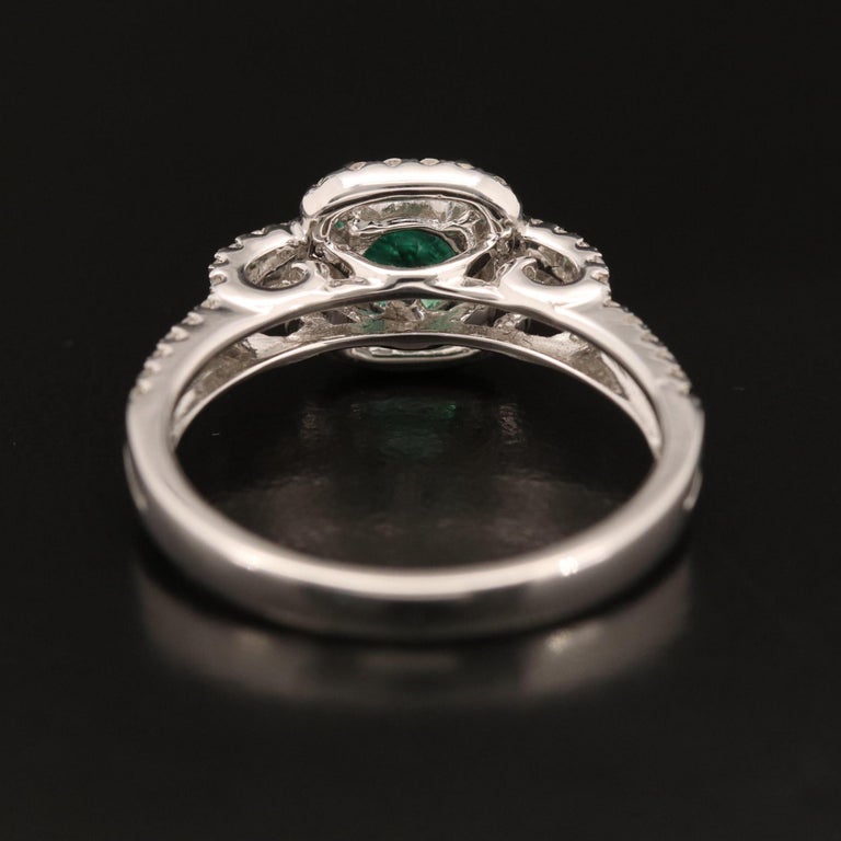 Customizable Unique Emerald Engagement Ring, Antique Emerald Wedding ...