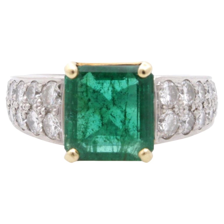 Customizable Unique Emerald Engagement Ring, Antique Wedding Ring, Half ...