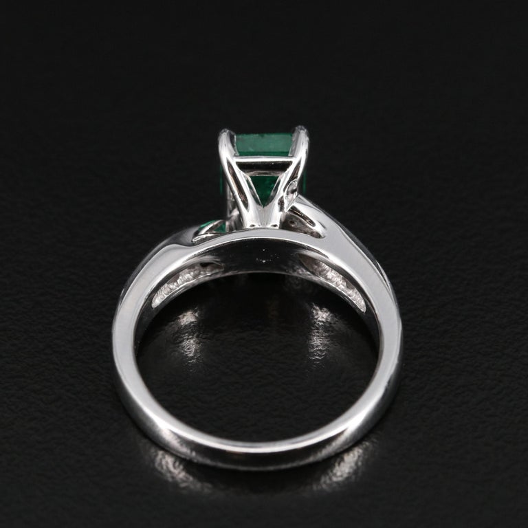 Customizable Unique Emerald Engagement Ring, Art Deco Half Eternity ...