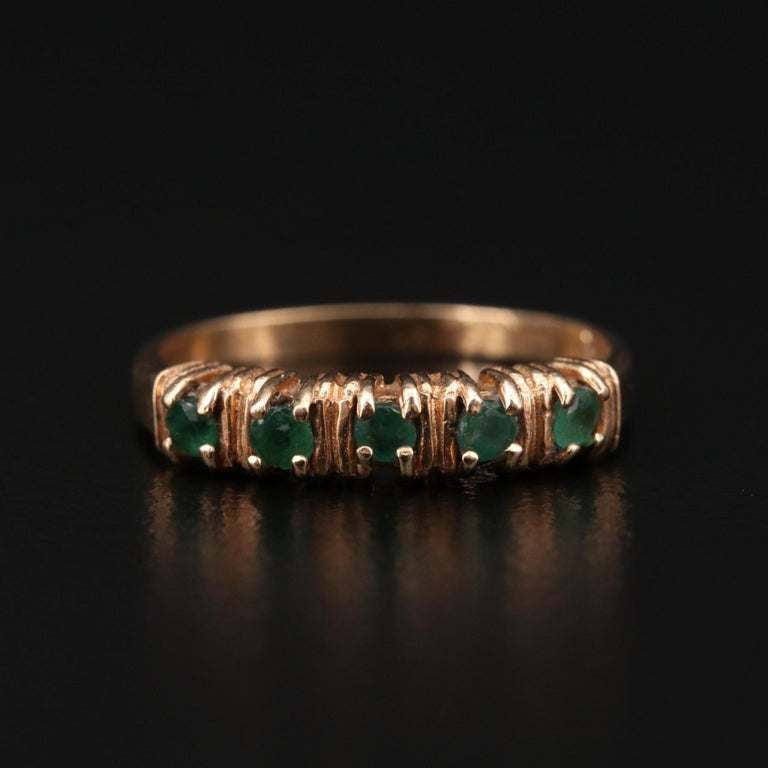 Customizable Unique Emerald Engagement Rings, Halo Half Eternity Green ...